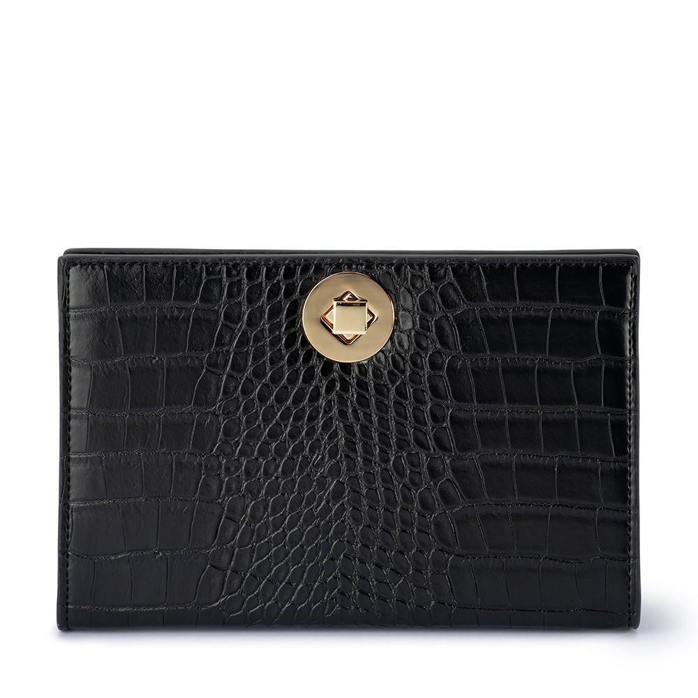 Shop Black LUNA A-Line Clutch - Croc-Inspired – Olga Berg